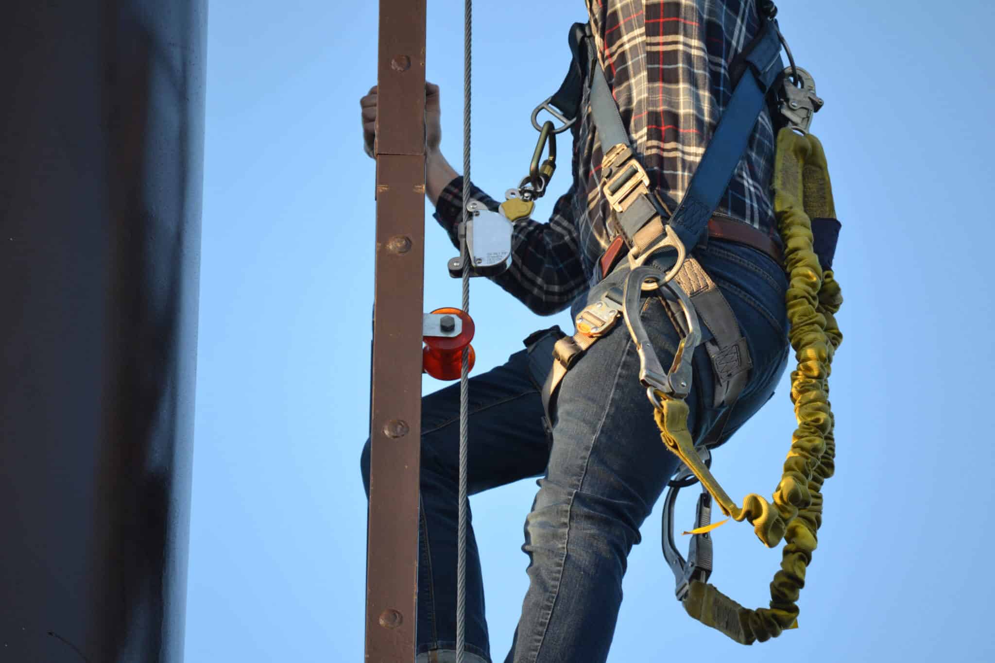 Climbing Billboards Safely - Ladder Stabilizer & Ladder Grab